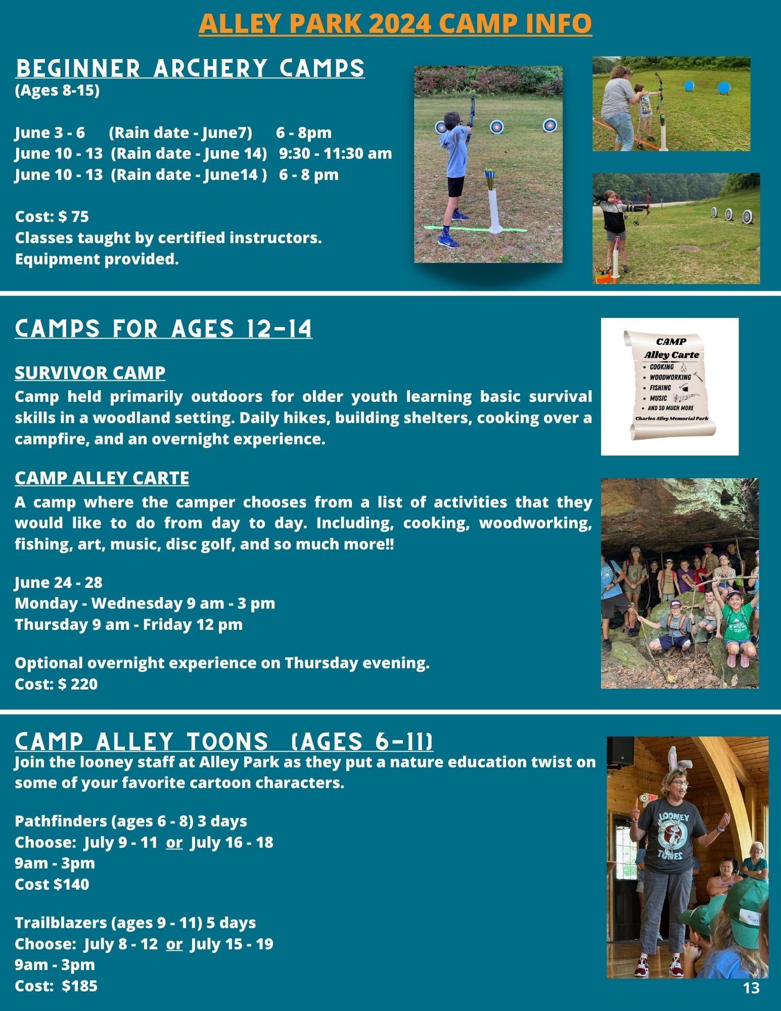 Alley Park Camps & Programs – Lancaster Parks & Recreation